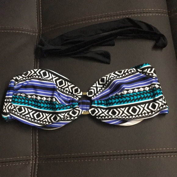 Swim | Blue Aztec Tube Top Halter Top Bathing Suit | Poshmark
